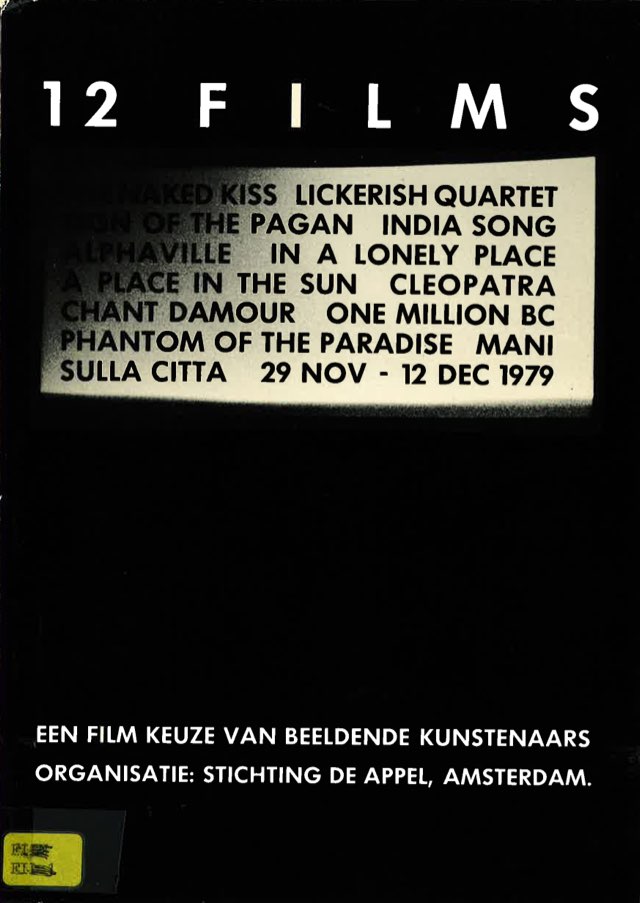 12 Films – een film keuze van beeldende kunstenaars - Archive - de ...