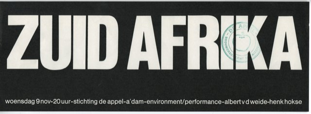Henk Hokse, Albert Van Der Weide – Zuid Afrika - Archive - de Appel ...