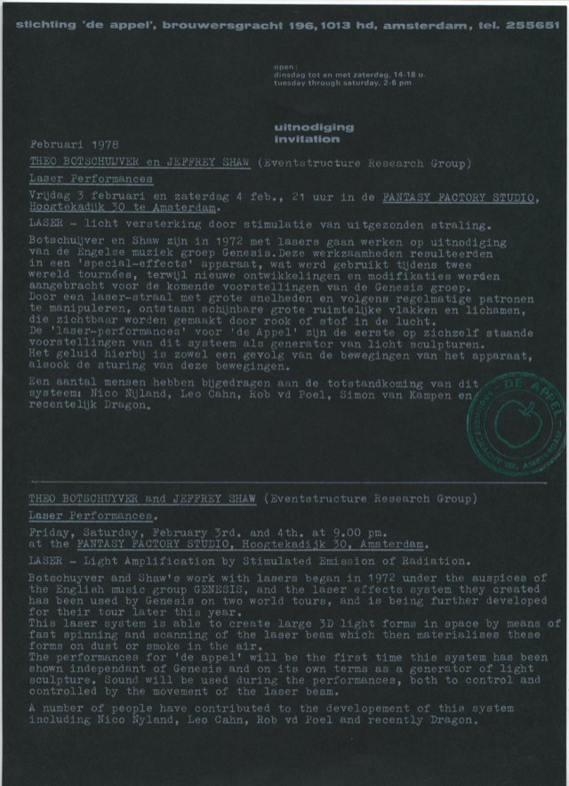 Theo Botschuijver & Jeffrey Shaw – Laserperformance - Archive - de ...